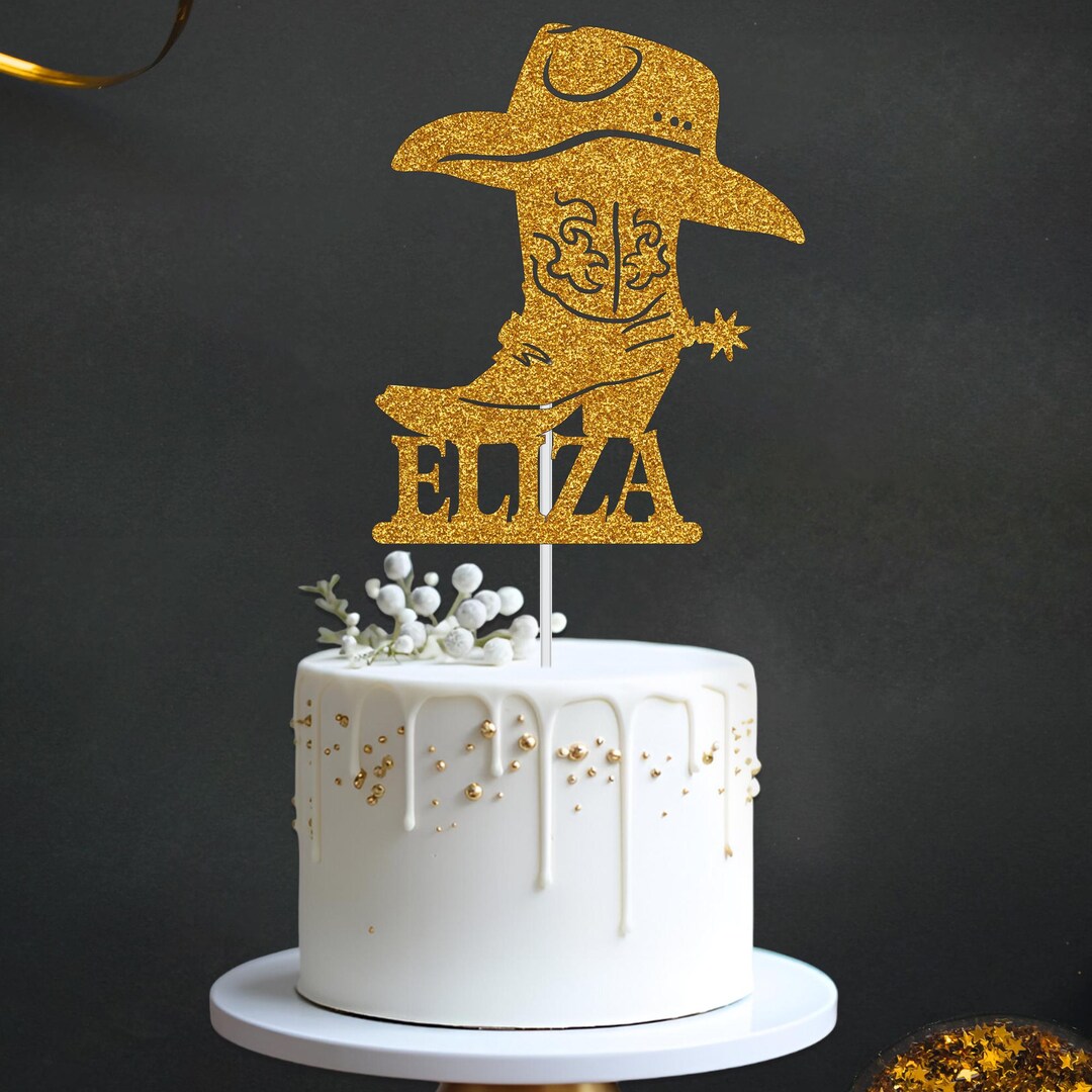 Personalized Cowboy Cake Topper, ANY Name, Cowgirl Cake Topper, Cowboy ...