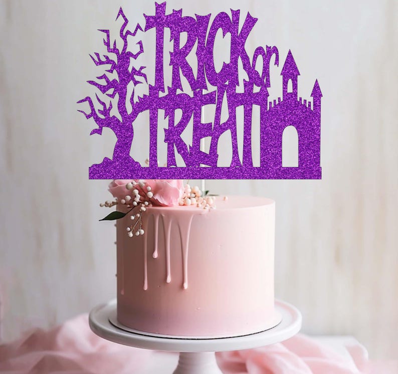 Halloween Cake Topper, Trick or Treat, Happy Halloween, Scary Cake ...