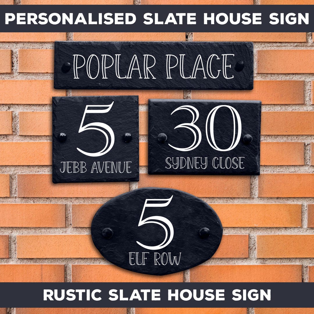 Slate Garden Signs and Plaques Outdoor Printed Slate House Plaque Sign ...