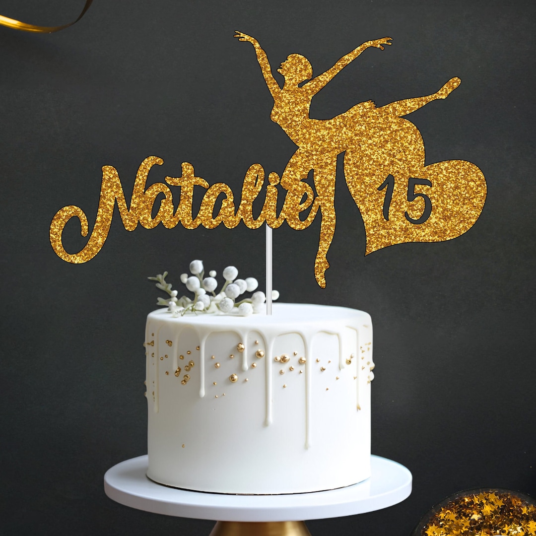 Customised Happy Birthday Cake Topper Ballerina Girl Dancing Cake ...