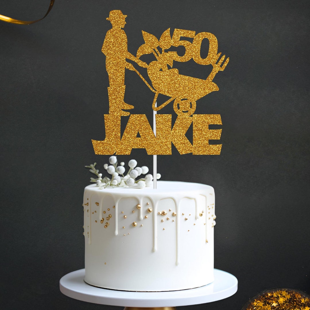 Personalised Gardening Cake Topper Any Name & Age Glitter Gardner ...