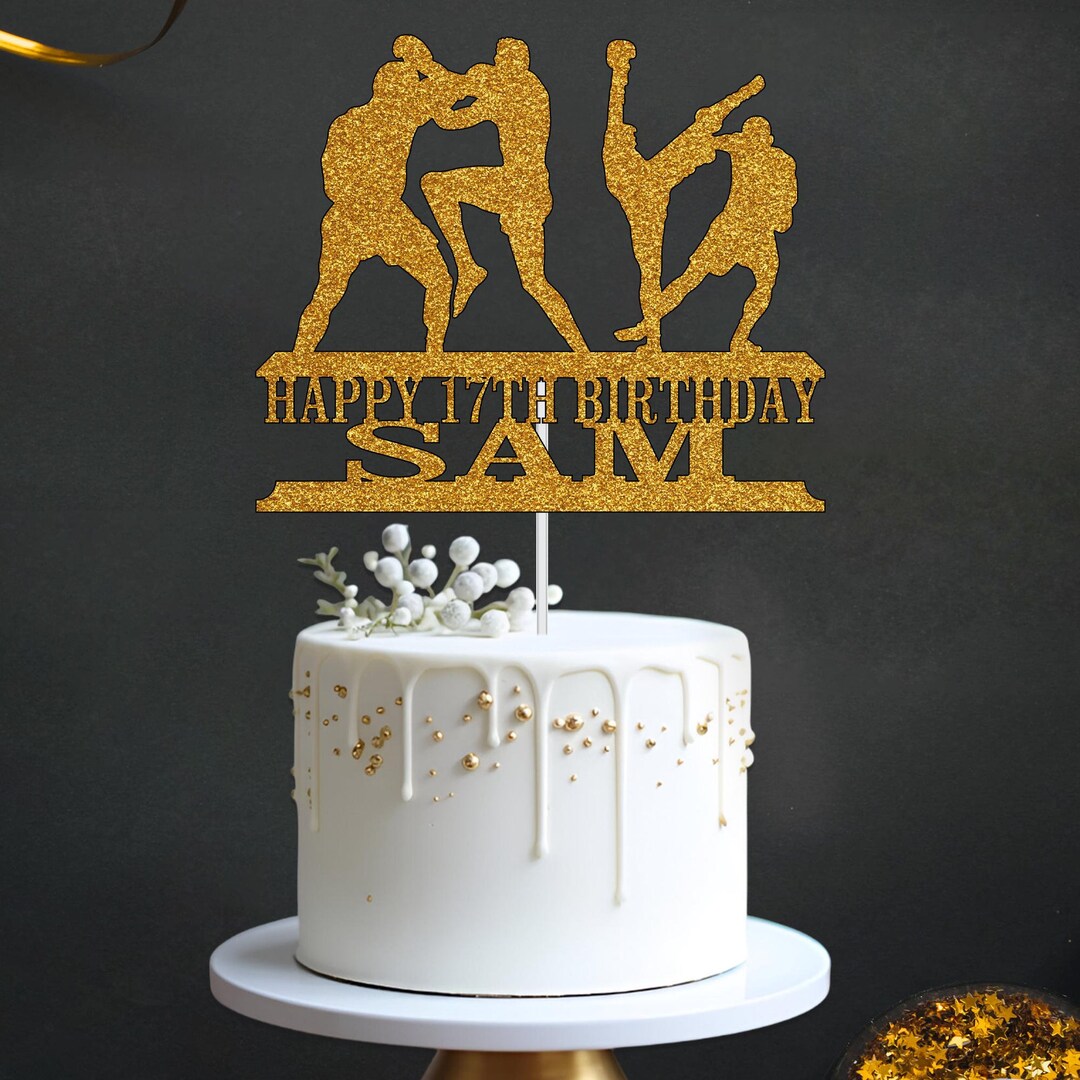 Personalised Boxing Themed Cake Topper Birthday Party Decoration for ...
