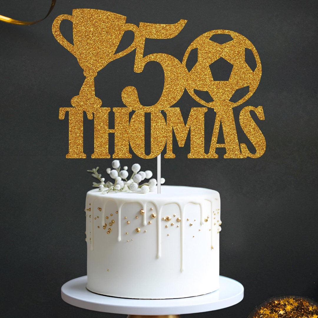 Personalised Football Theme Cake Topper Custom Cake Topper Double Sided ...