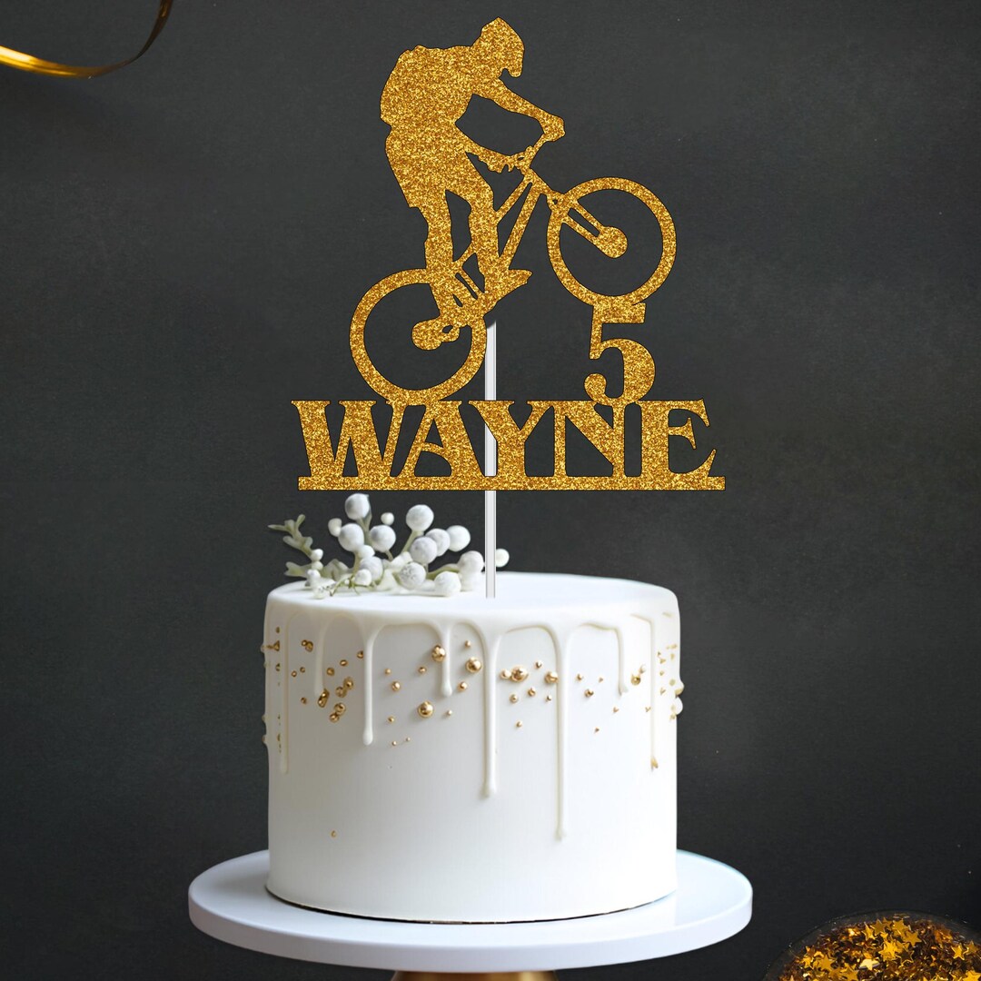 Cycling Cake Topper - Personalised Bike Birthday Cake Topper - ANY Age ...