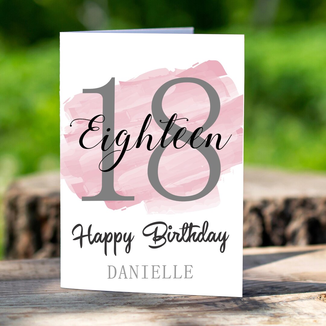 18th Birthday Card, Personalised Card, Eighteen Today, Card for 18th ...