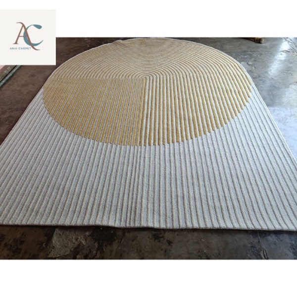 Wave Rug Decors Oval Hand Tufted Area Rug 100% Woolen Carpet With High ...