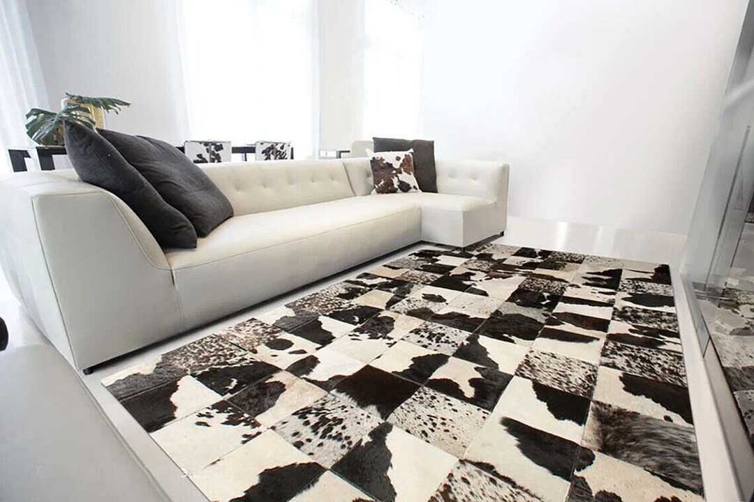 Natural Cowhide Patchwork Rug | Handmade Cowhide Carpet | Home Décor ...