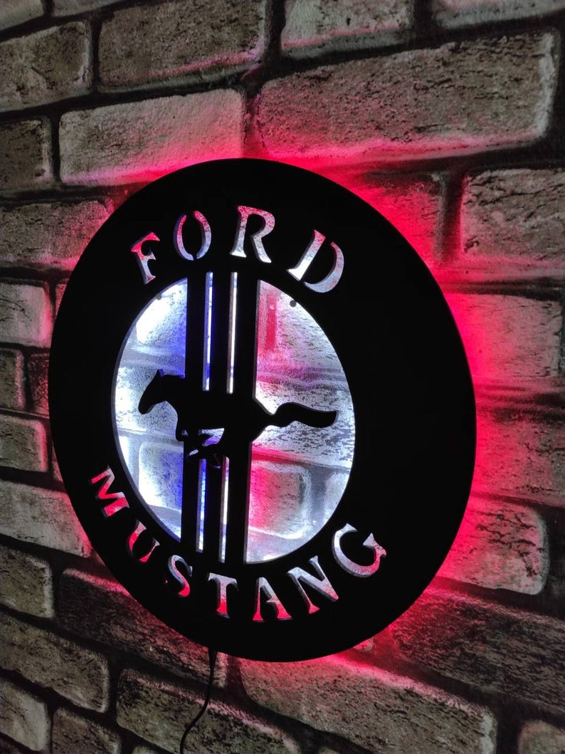 Ford Mustang Wall Art Led Sign , Neon Sign , Mustang Logo Wall Decor ...