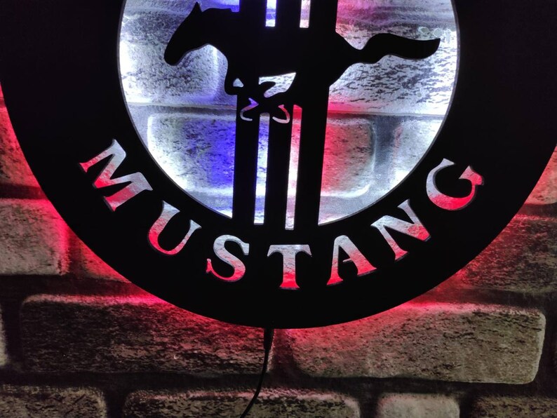 Ford Mustang Wall Art Led Sign , Neon Sign , Mustang Logo Wall Decor ...