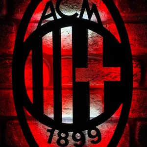 Milan Led Sign , AC Milan Wall Decor , Seri A Lighted Wall Decor ...