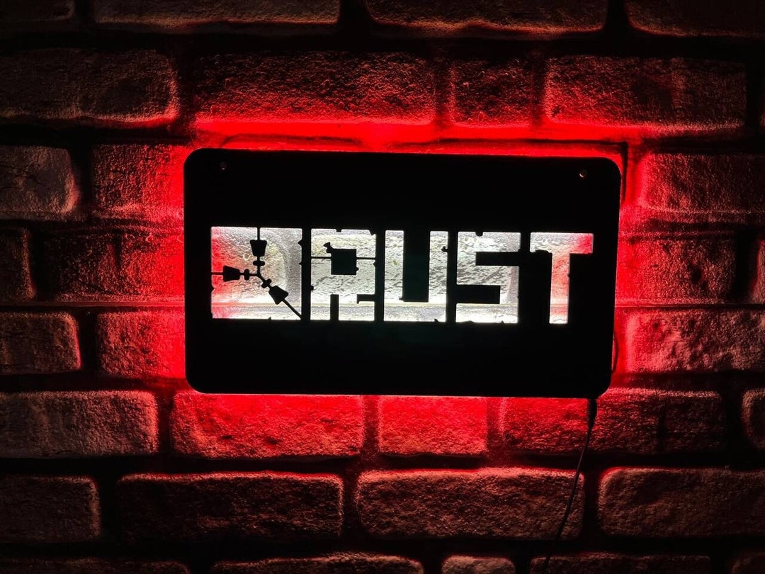 RUST Wood Led Sign , Christmas Gift , Gamer Room , Game Design , Rust ...