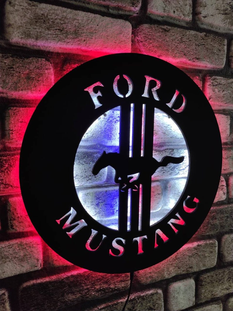 Ford Mustang Wall Art Led Sign , Neon Sign , Mustang Logo Wall Decor ...