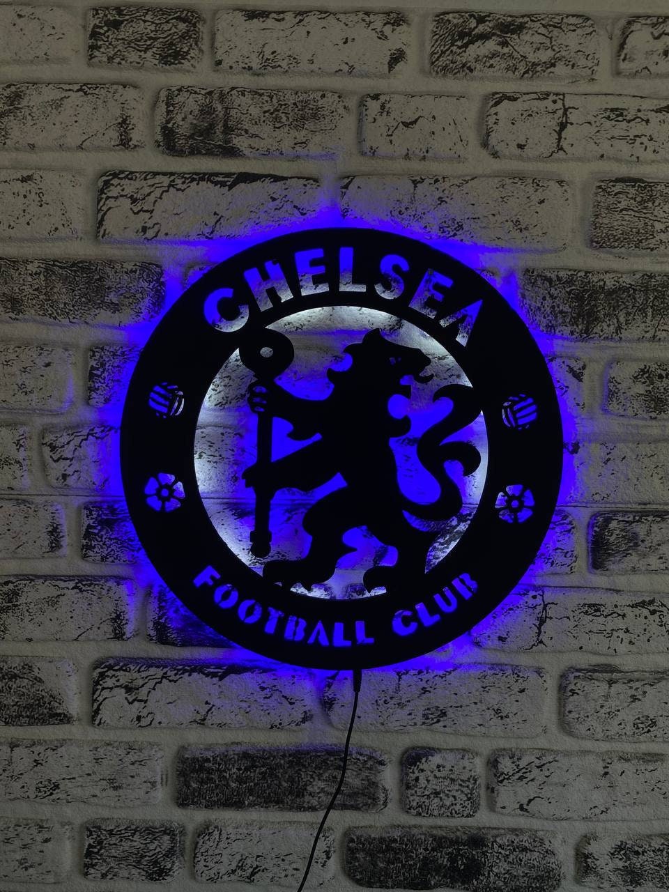 Chelsea Wooden Led Sign, Chelsea Wooden Lamp, FC Chelsea Gift for Fans ...