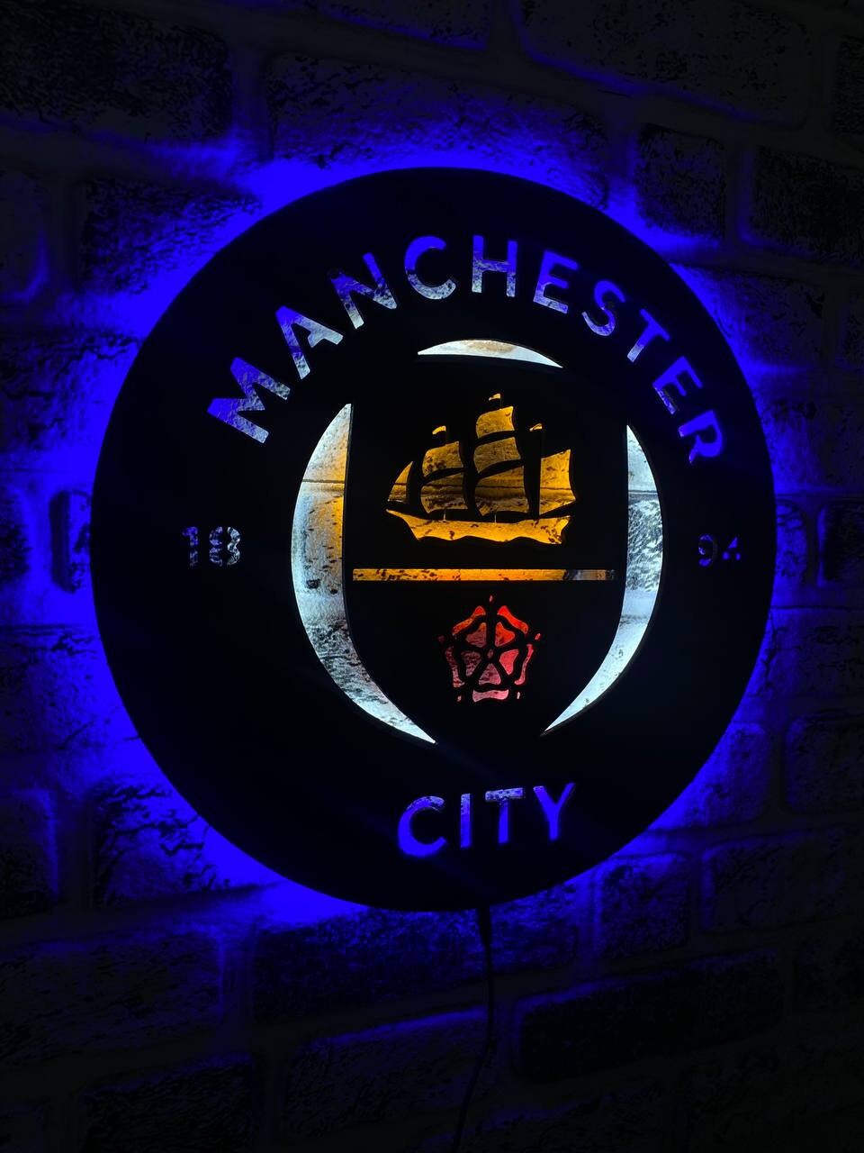 Manchester City Led Sign, Neon Sign, Football Team Wall Hangings Sign ...