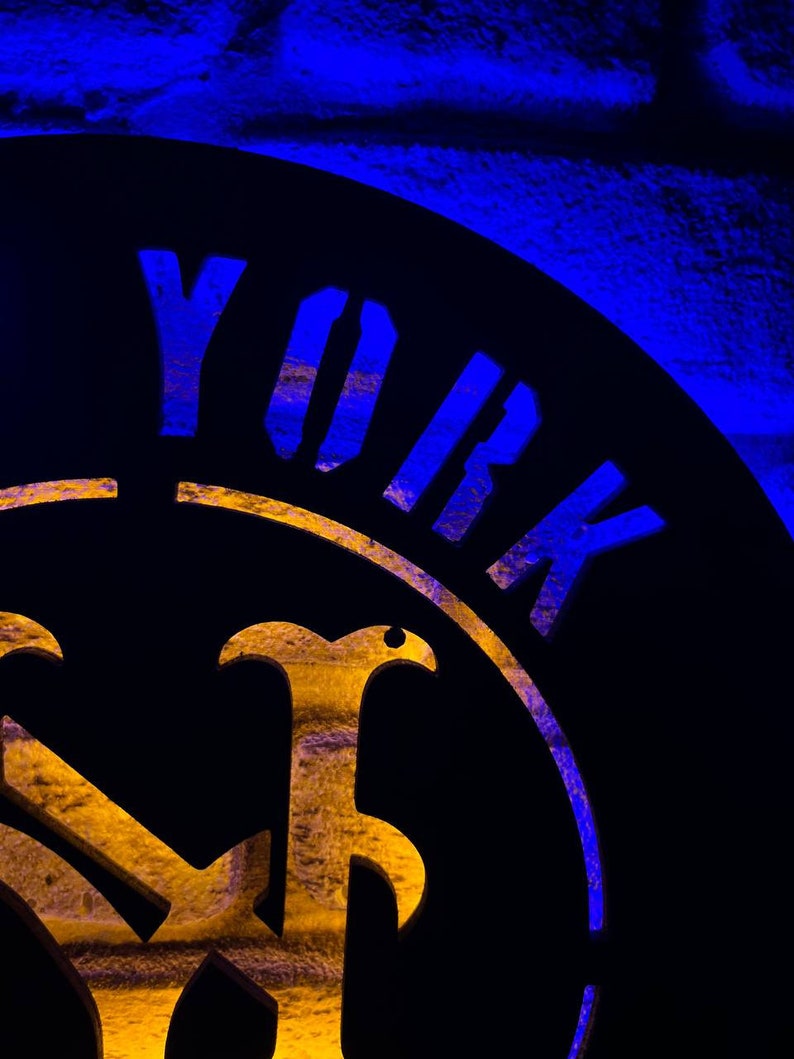 MLB Sign, New York Mets Logo Wood Led Art, Custom New York Mets Wall ...