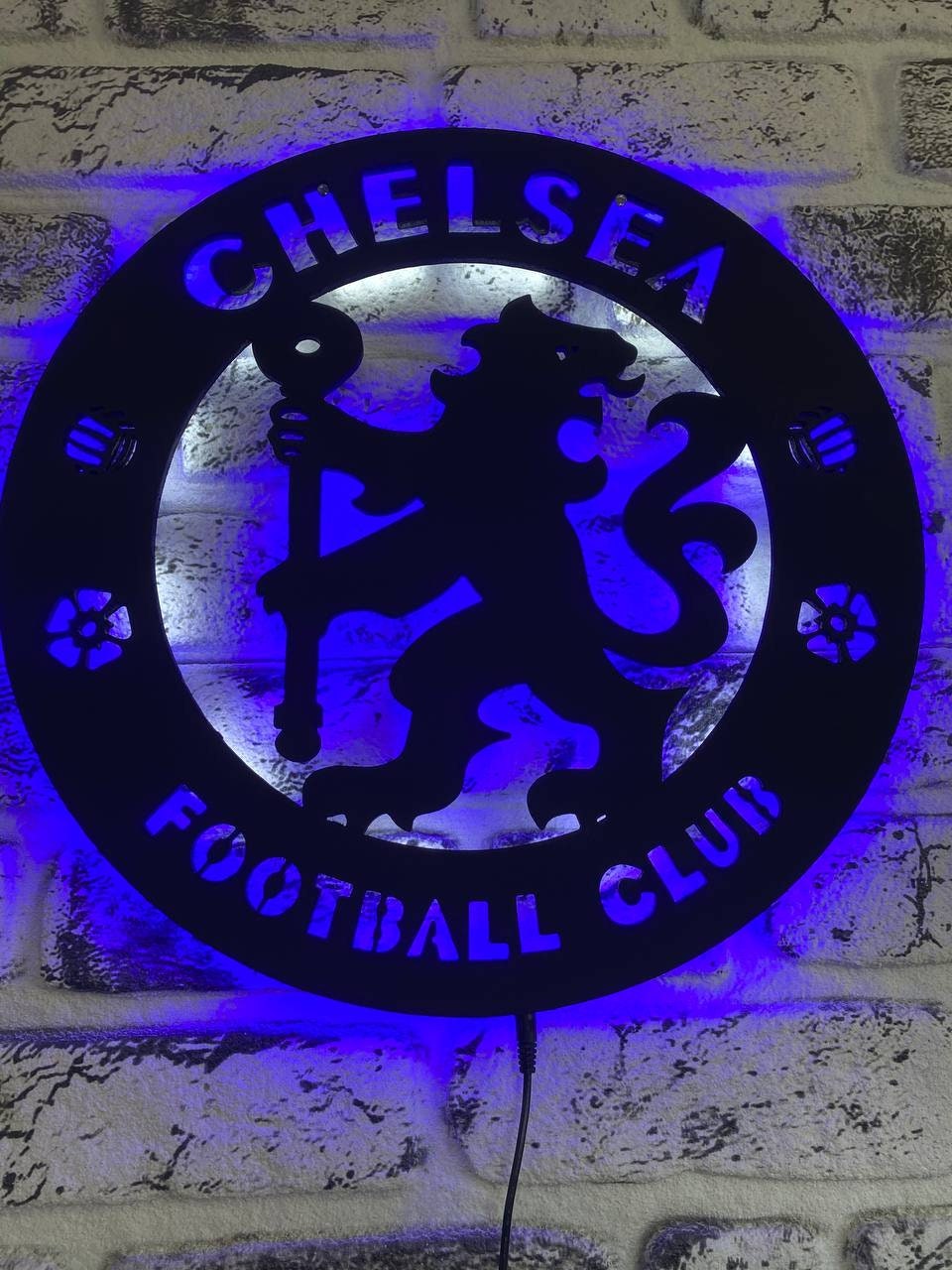 Chelsea Wooden Led Sign, Chelsea Wooden Lamp, FC Chelsea Gift for Fans ...