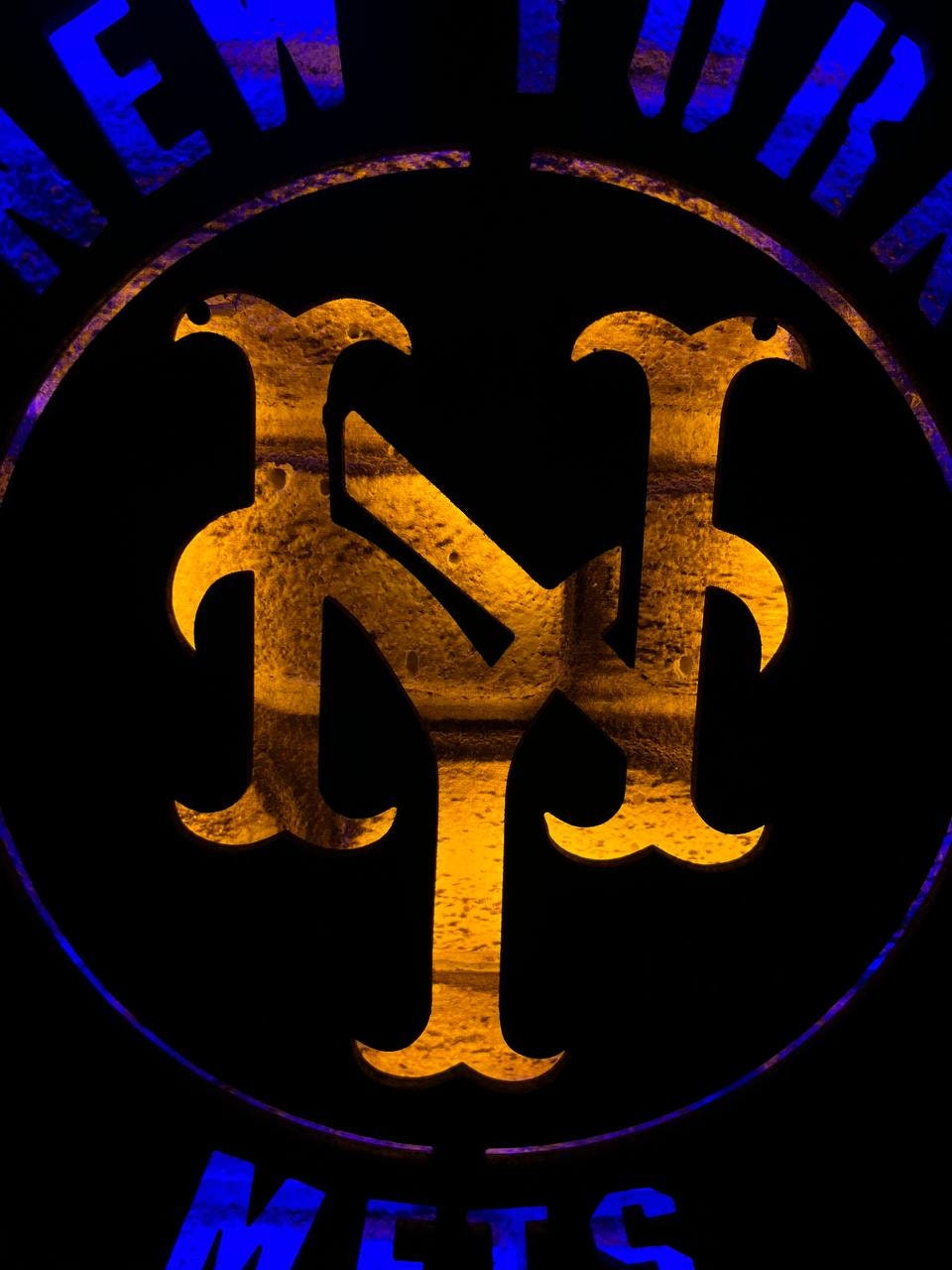 MLB Sign, New York Mets Logo Wood Led Art, Custom New York Mets Wall ...