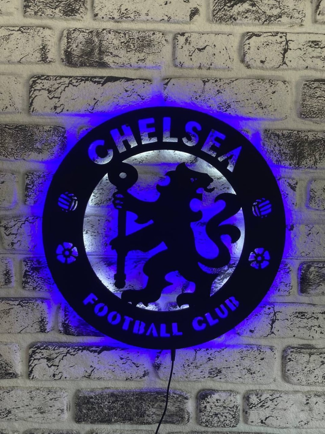 Chelsea Wooden Led Sign, Chelsea Wooden Lamp, FC Chelsea Gift for Fans ...