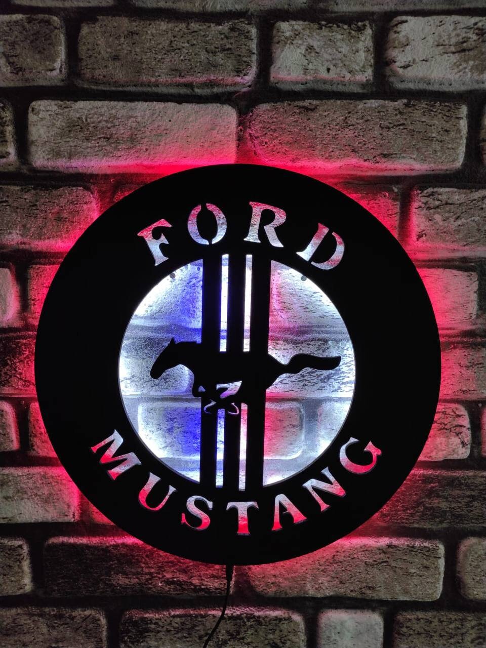 Ford Mustang Wall Art Led Sign , Neon Sign , Mustang Logo Wall Decor ...