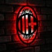 Milan Led Sign , AC Milan Wall Decor , Seri A Lighted Wall Decor ...