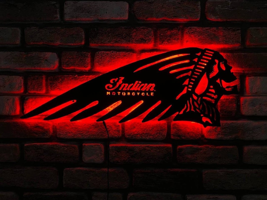 Indian Motorcycle Sign,indian Led Sign , Indian Motorcycle Fan,home ...