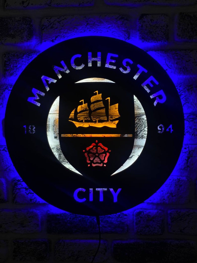 Manchester City Led Sign, Neon Sign, Football Team Wall Hangings Sign ...