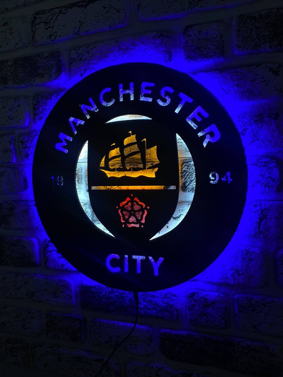 Manchester City Led Sign, Neon Sign, Football Team Wall Hangings Sign ...
