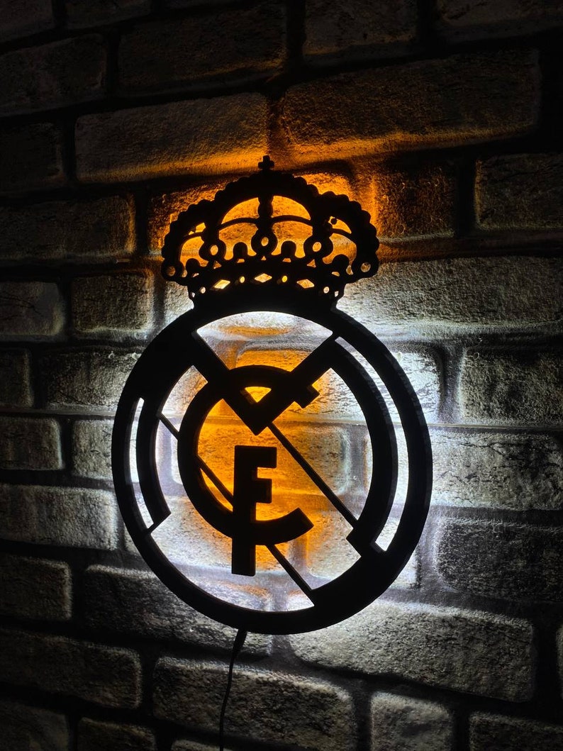 Real Madrid CF , Real Madrid Led Sign , Football Wall Decor , Real ...