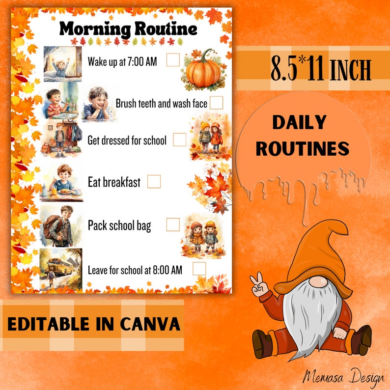 Editable Kids Visual Checklist Daily School Checklist - Etsy