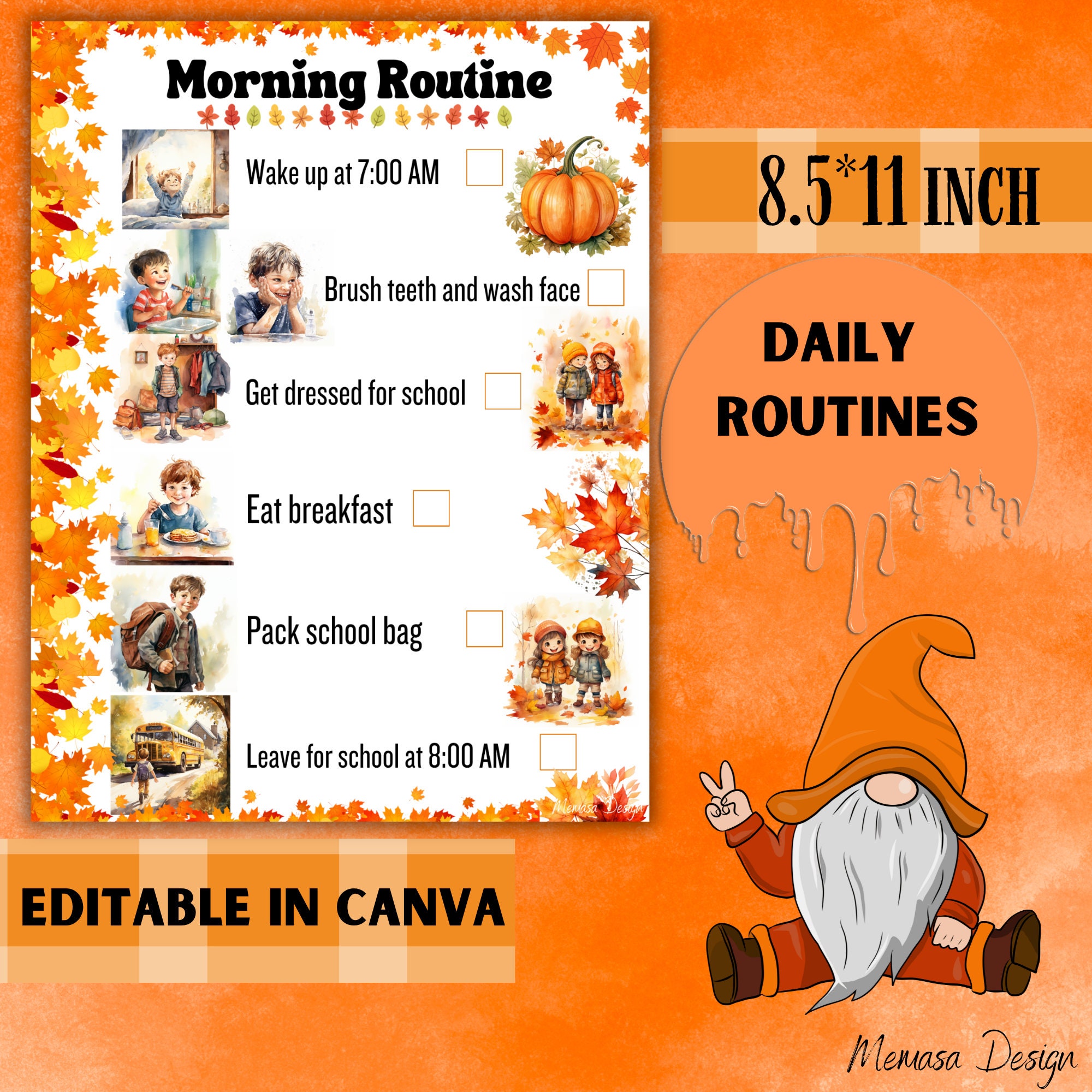 Editable Kids Visual Checklist Daily School Checklist - Etsy