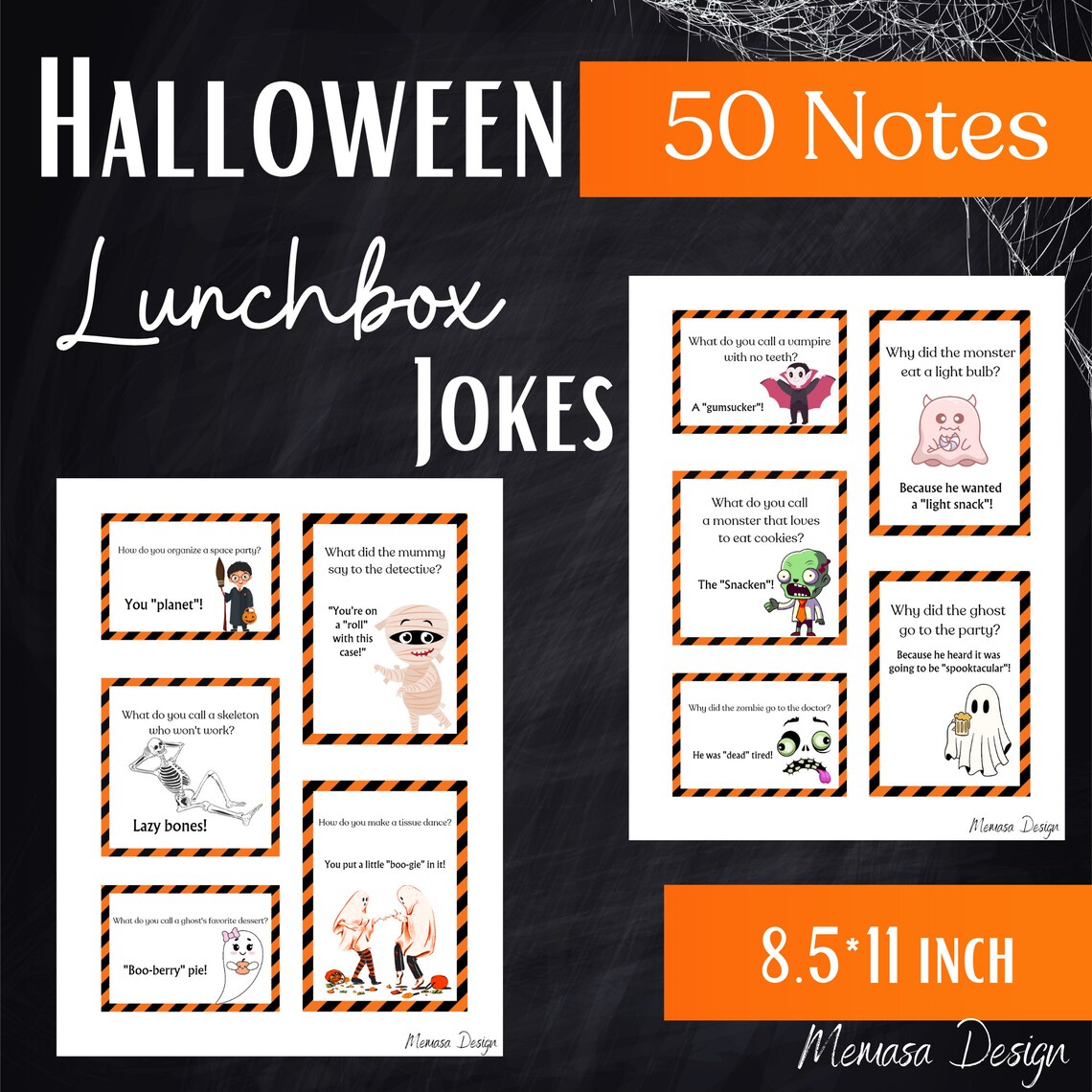 Editable Halloween Lunchbox Jokes for Kids, Lunch Box Notes, Jokes of ...
