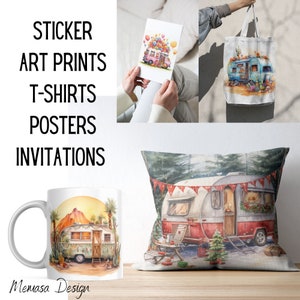 Watercolor Boho Caravan Clipart Bundle, Watercolor Christmas Caravan ...