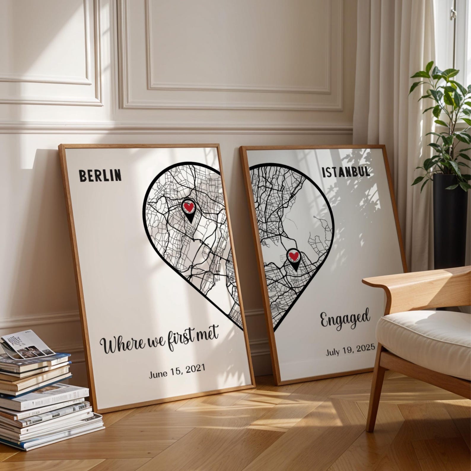 Where We Met Map, Personalized Couples Gift, Custom Map, Boyfriend Gift ...