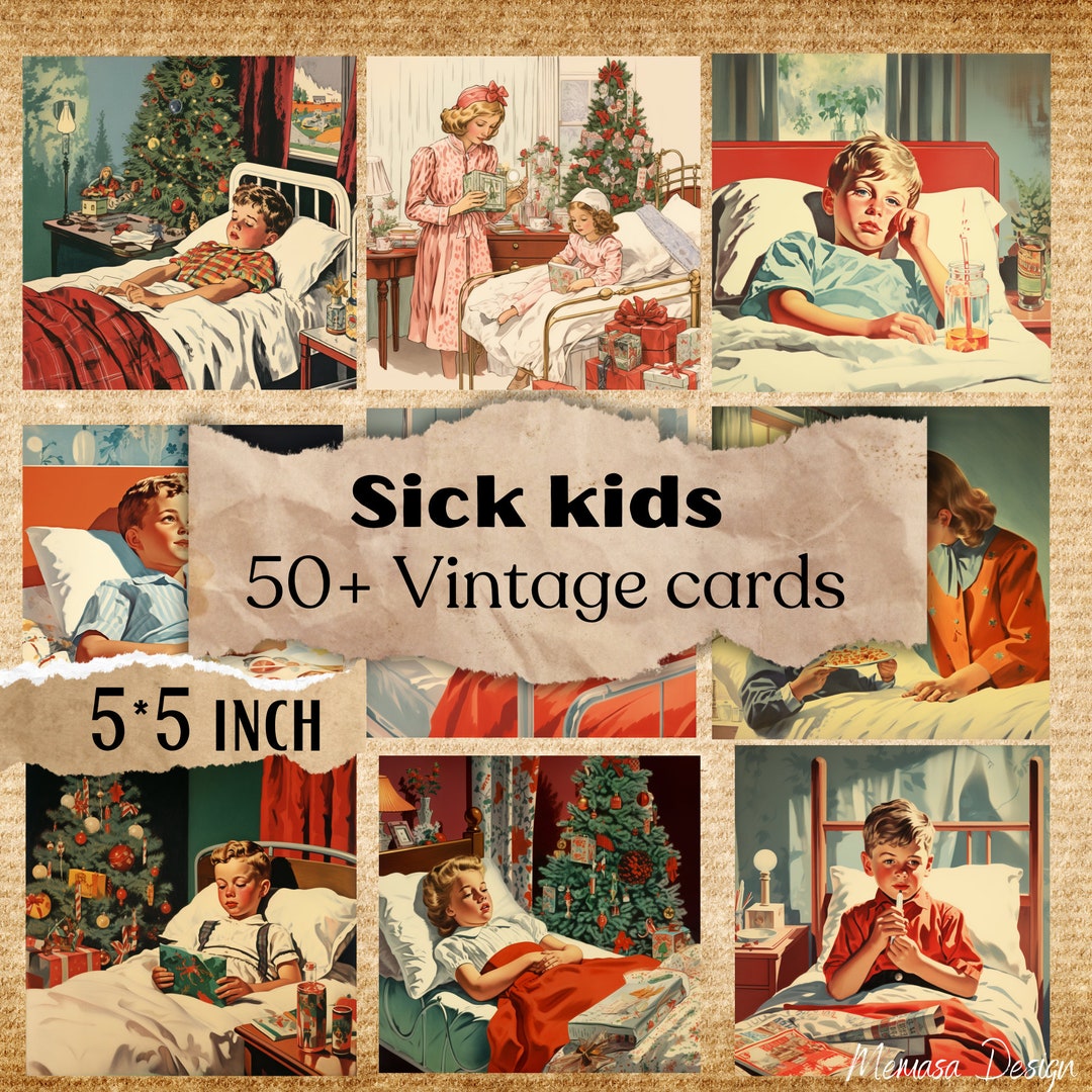 Sick Kid Junk Journal Pages,sick Kid Vintage Cards,printable ...