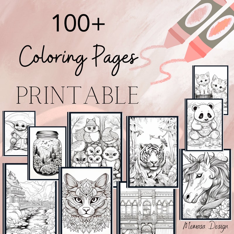 Printable Coloring Pages - Etsy