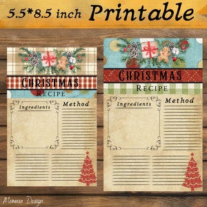 Christmas Recipe Card, Holiday Recipe Card, Christmas Cookies ...