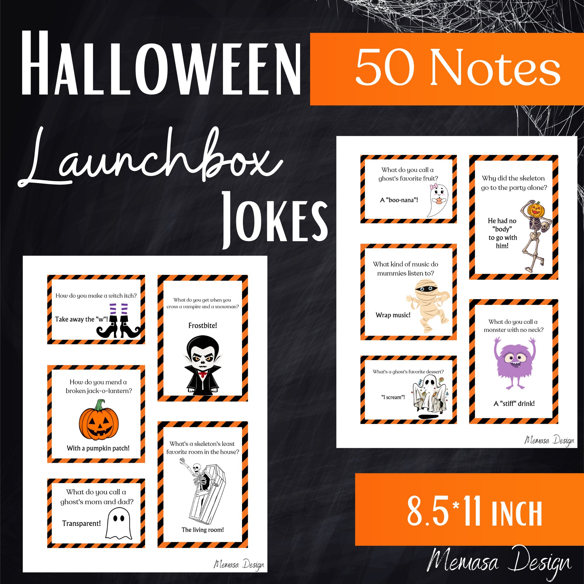Editable Halloween Lunchbox Jokes for Kids Lunch Box Notes - Etsy