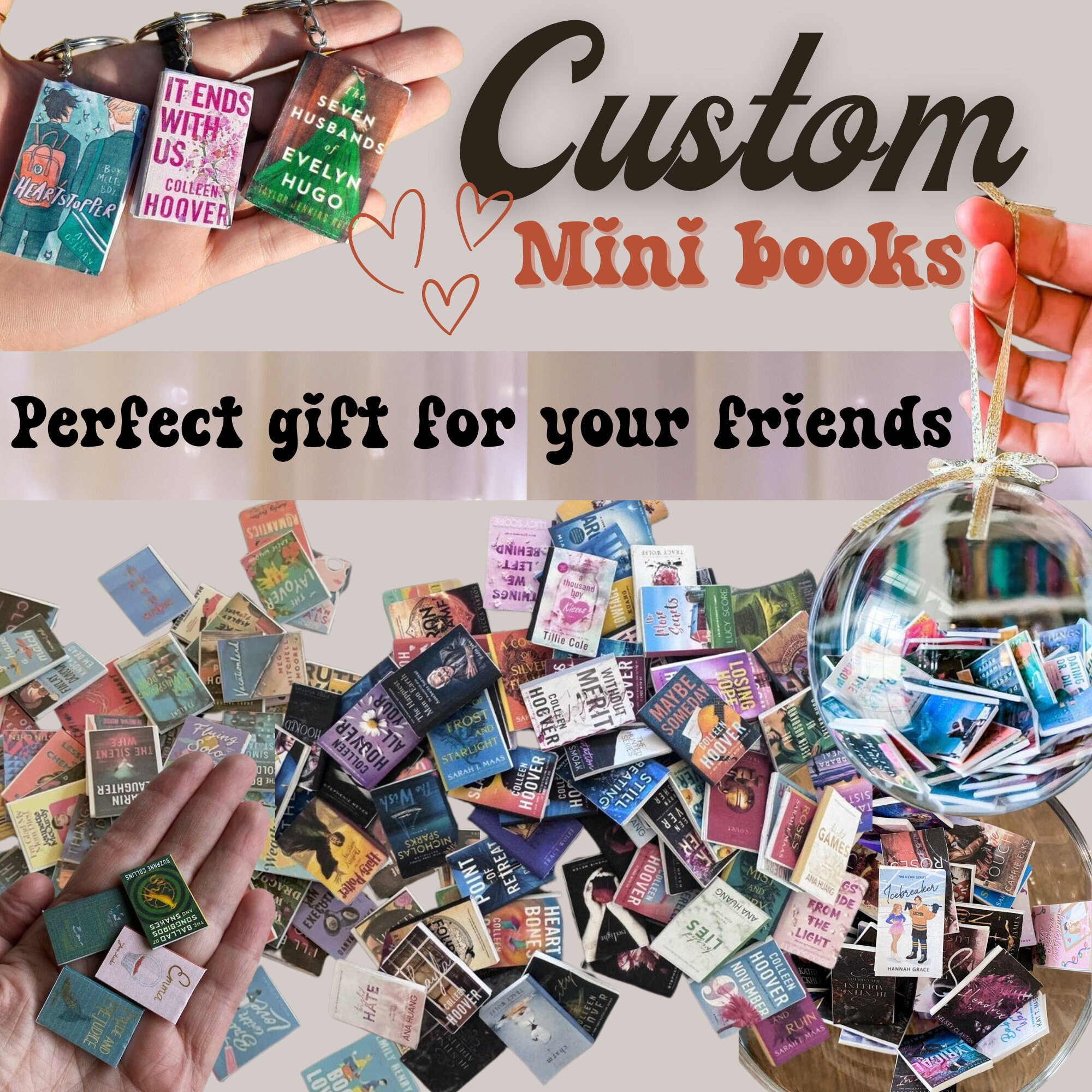 Custom Mini Book Covers, Printable Miniature Book Covers,special Gifts ...