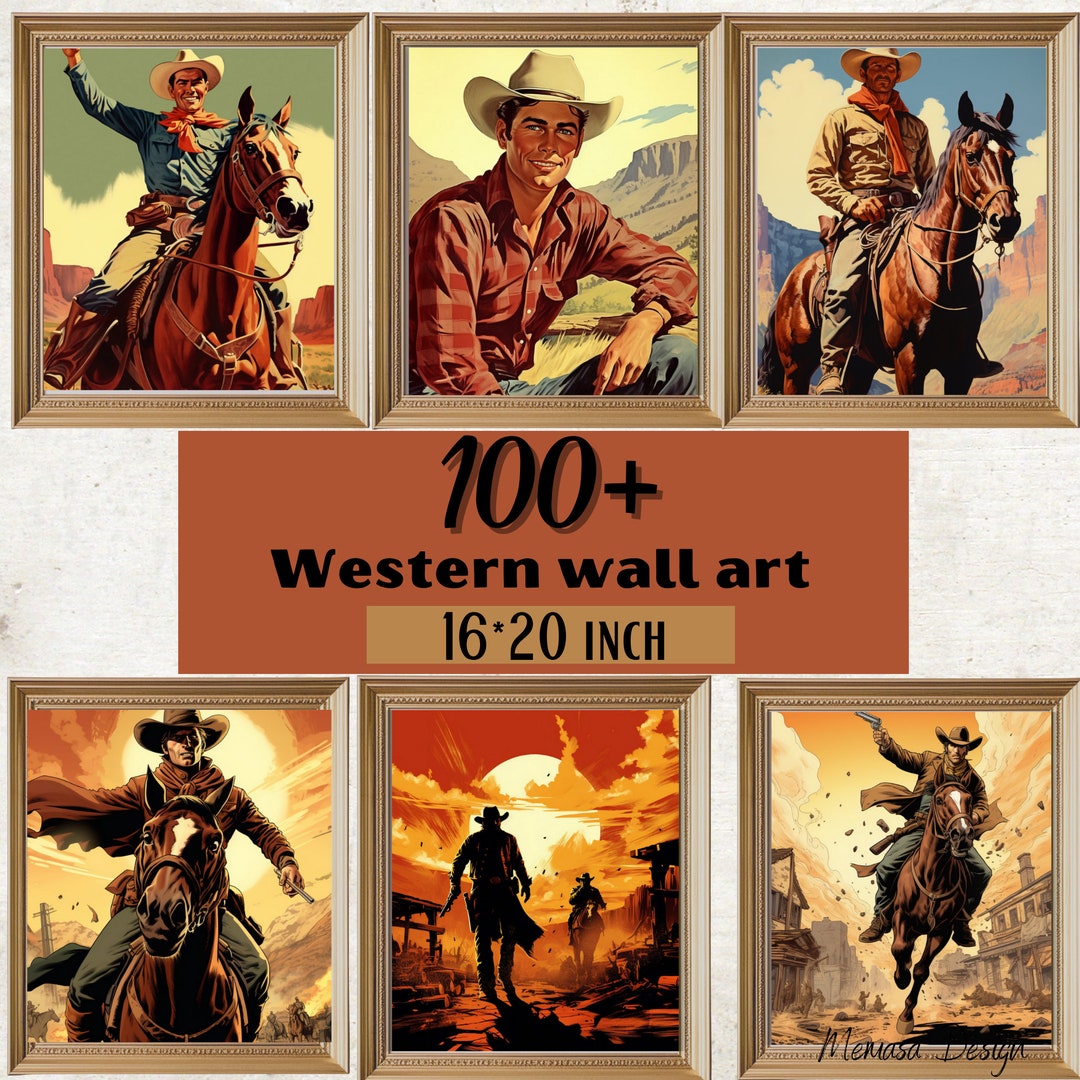 Cowboy Posters ,rodeo Poster, Cowboy Wall Art Cowboy Decor Western Wall ...