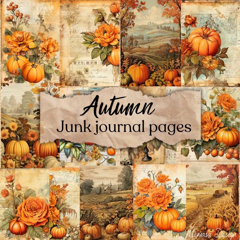 Autumn Junk Journal Kit, Fall Junk Journal Pages, Autumnjunk Journal ...