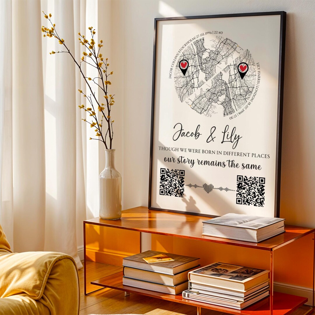 Where We Met Map, Personalized Couples Gift, Custom Map, Boyfriend Gift ...