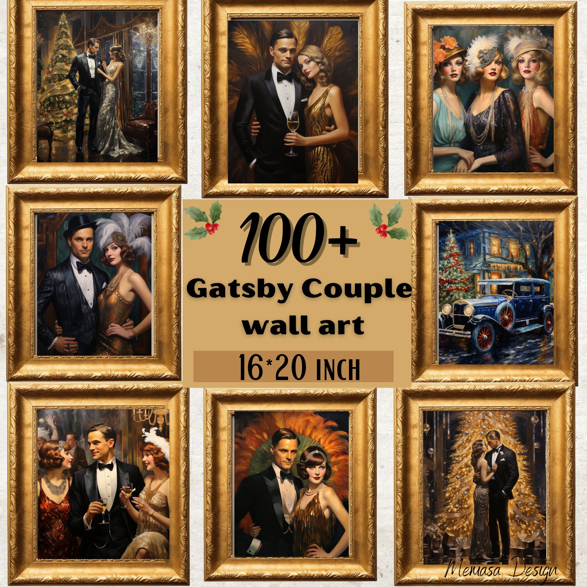 Gatsby Clipart Bundle, Gatsby Wall Art Bundle, Gatsby Clipart PNG Set ...