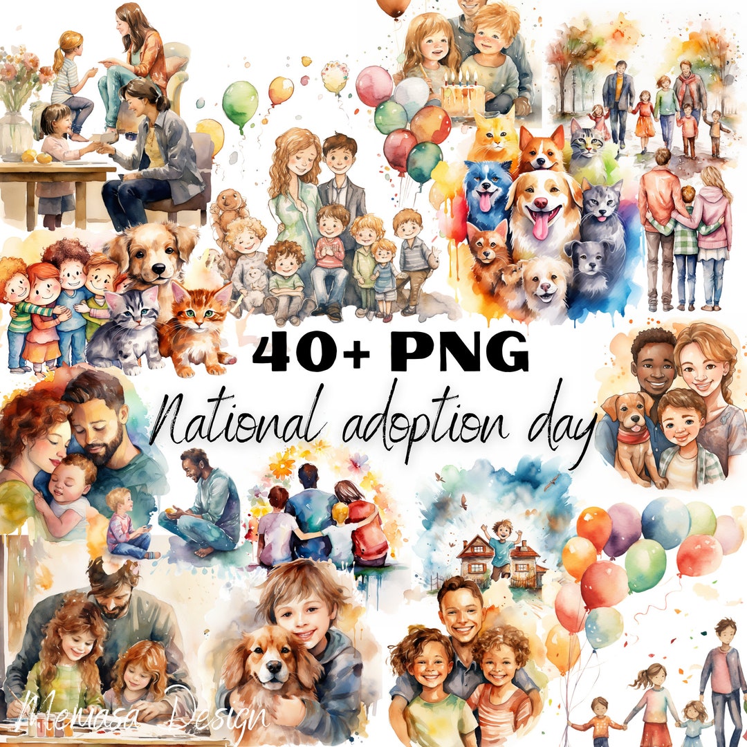 Watercolor National Adoption Day Clipart, Watercolor Pet Adoption Day ...