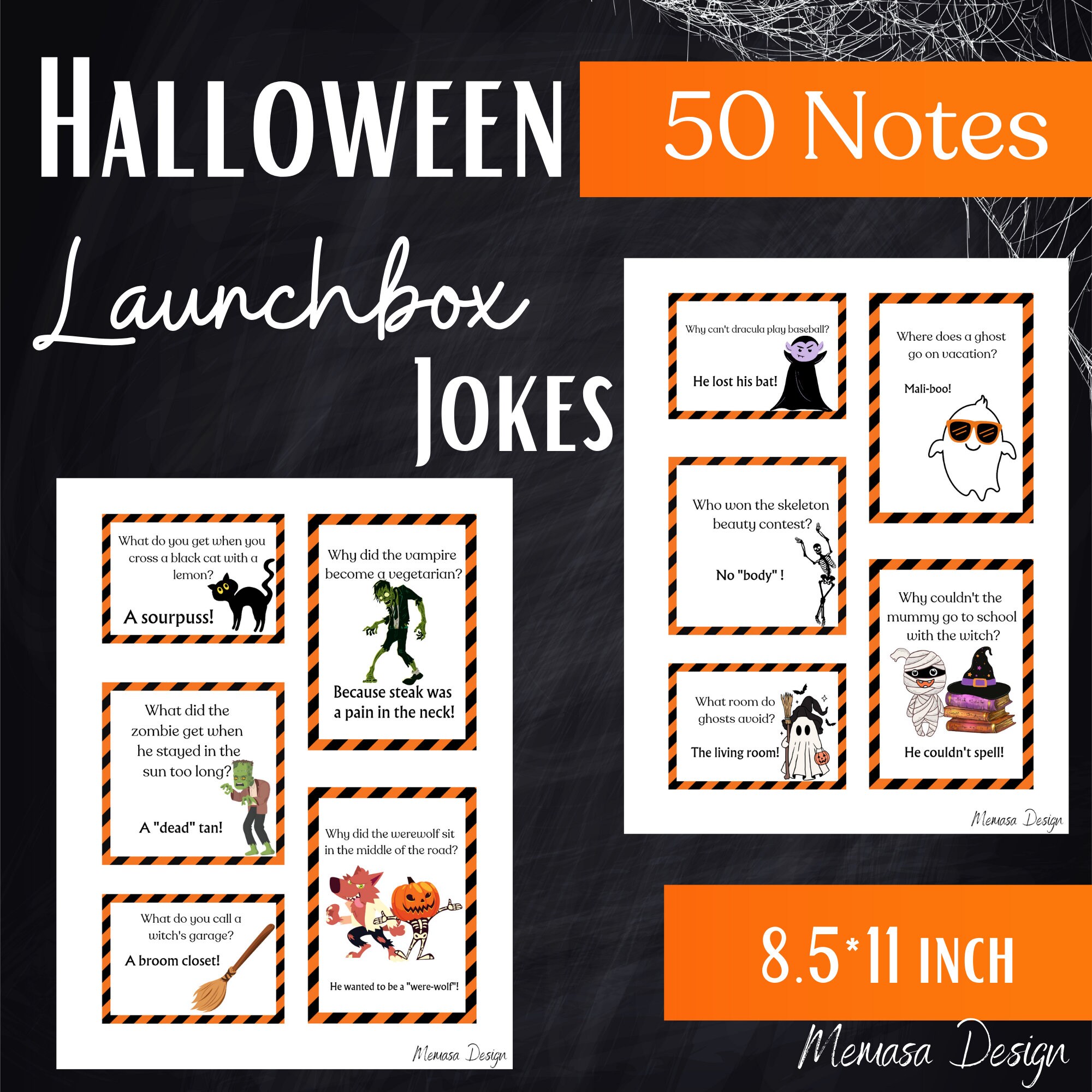 Editable Halloween Lunchbox Jokes for Kids Lunch Box Notes - Etsy