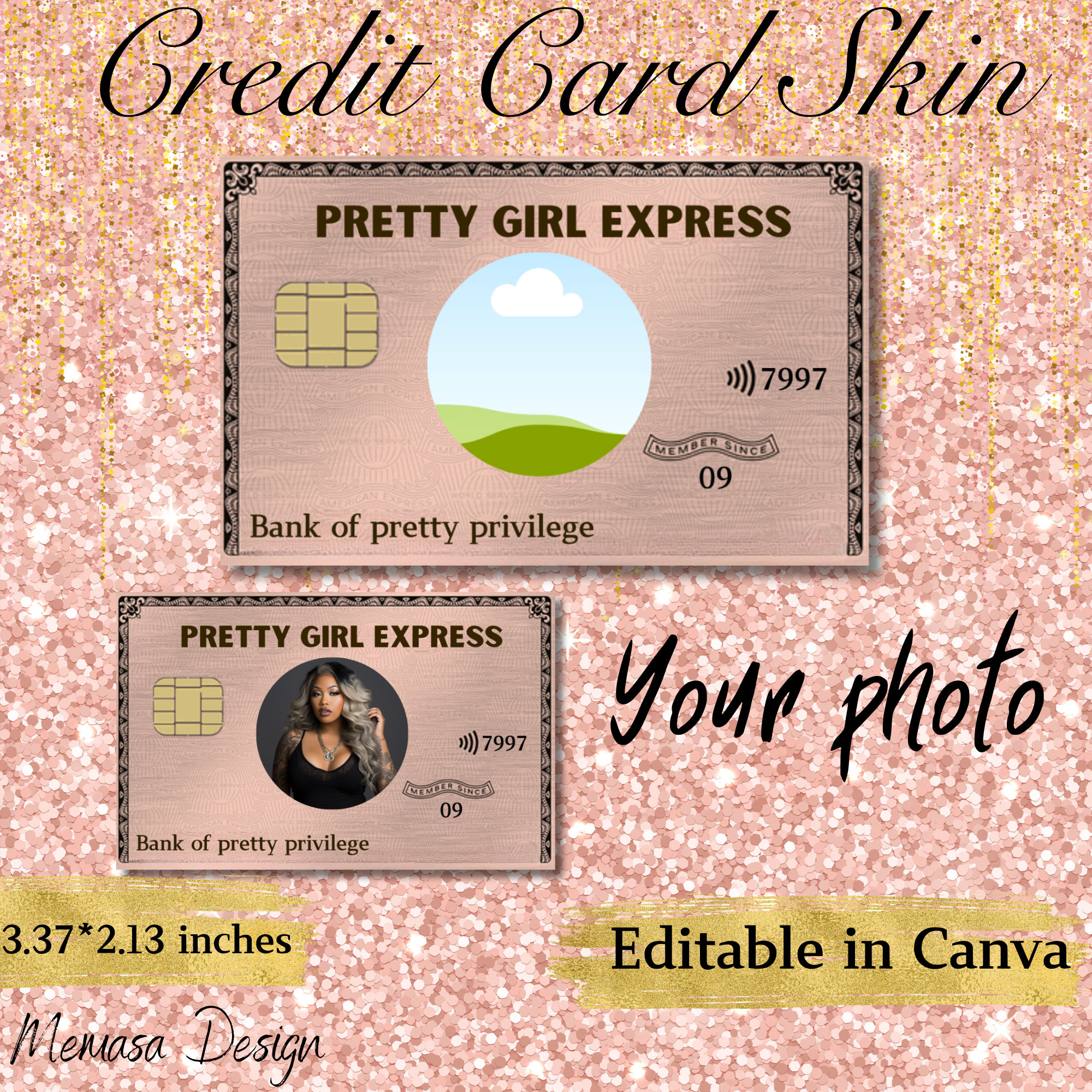Pretty Girl Express Card Skins- Credit Card Skin Template-debit Card ...