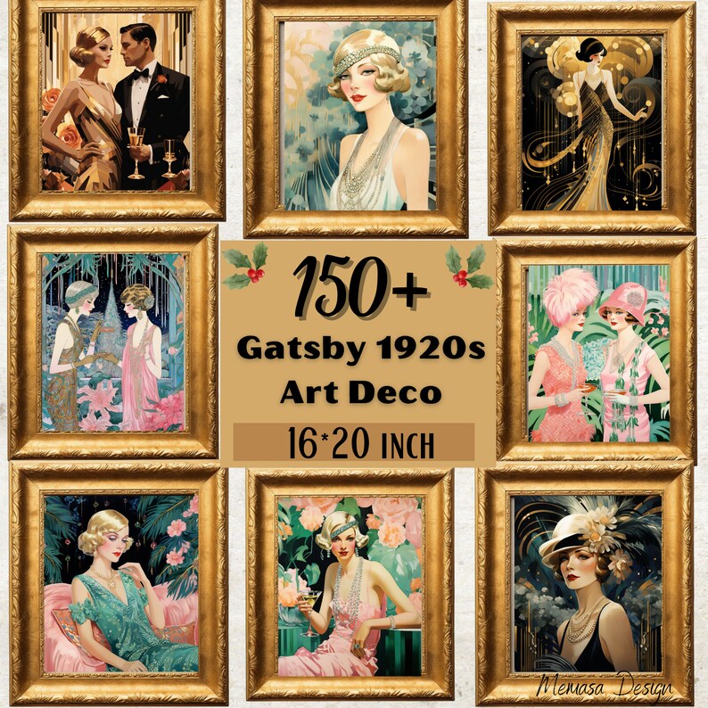 Gatsby Clipart Bundle, Gatsby Wall Art Bundle, Gatsby Clipart PNG Set ...