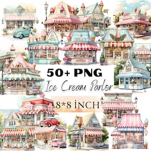 Ice Cream Parlor Clipart,ice Cream Parlor Junk Journal ,ice Cream ...