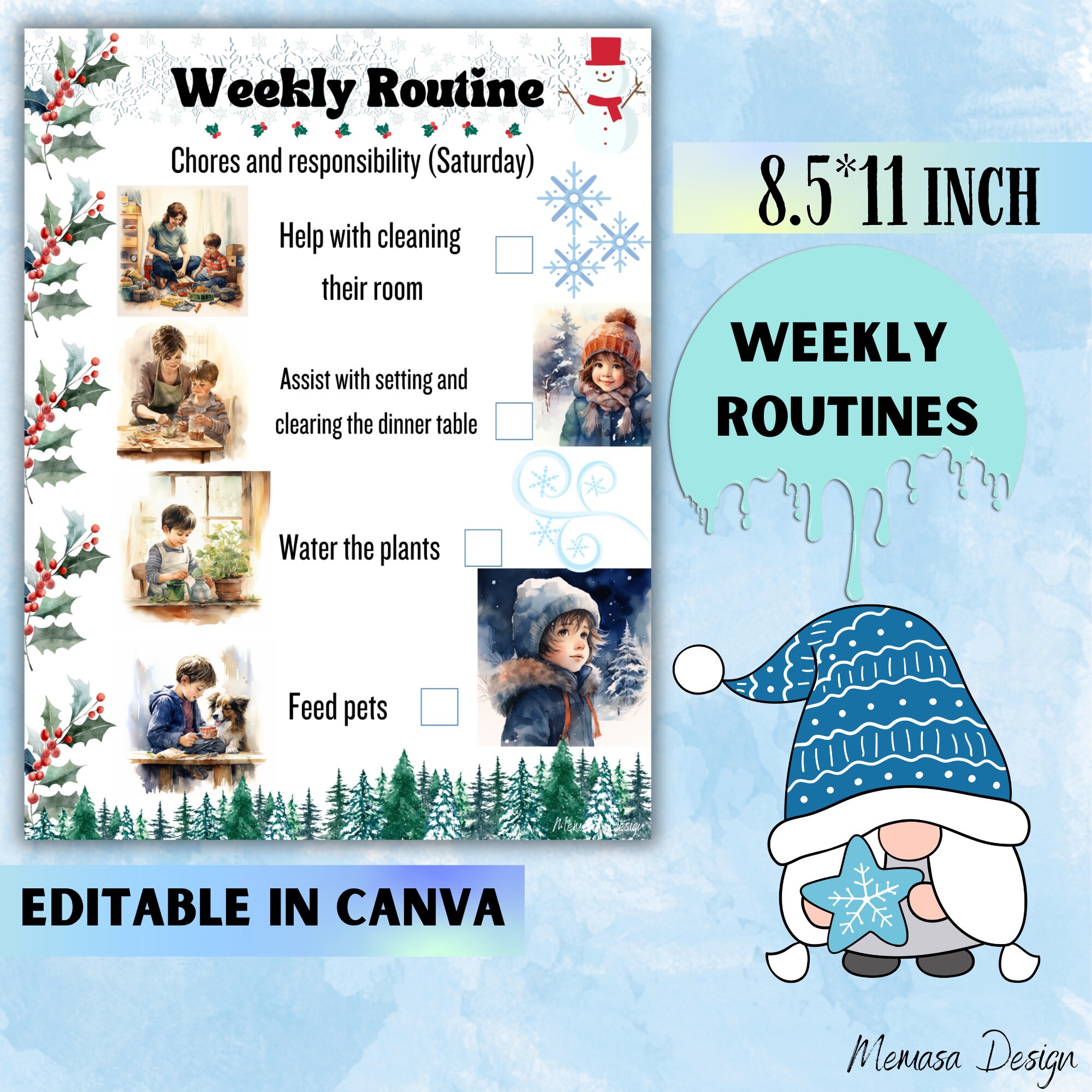 Kids Visual Checklist Daily School Checklist Schedule - Etsy