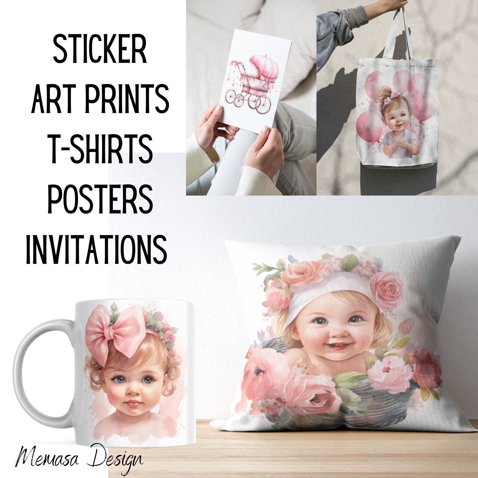 Baby Girl Bundle,watercolor Clipart,baby Shower,newborn Baby,clipart ...