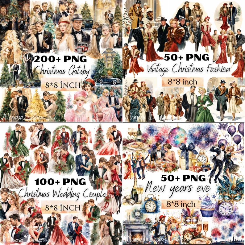 Watercolor Mega Christmas Clipart Bundle, 4500+ Designs, Premium ...